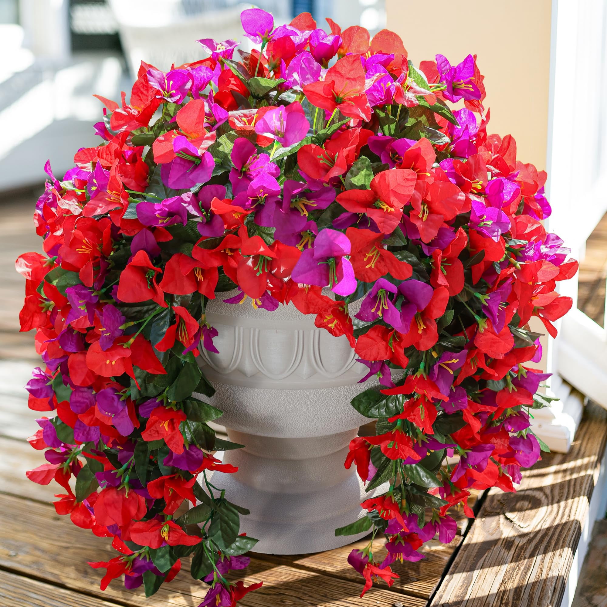 Artificial Bougainvillea Trailing Vines Red Purple 2 Pack Outdoor ...