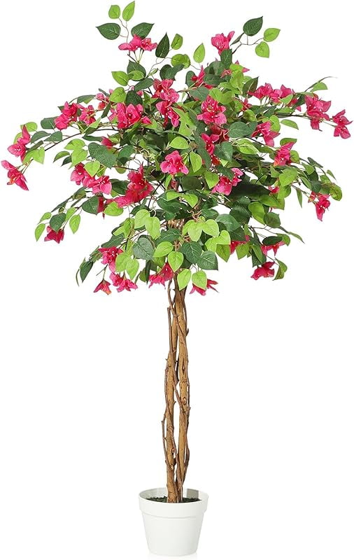 Artificial Bougainvillea Tree 4FT Flower Trees Artificial Indoor,Fake ...