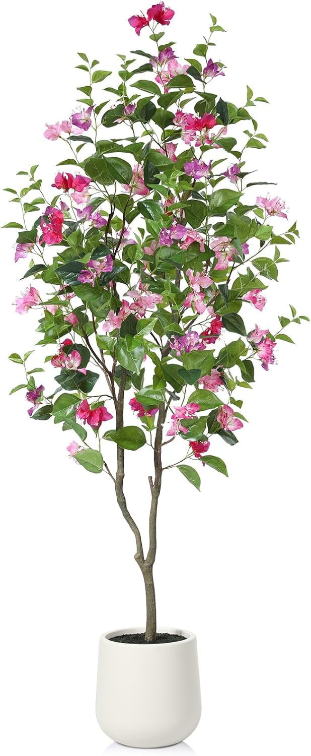 Artificial Bougainvillea Tree, 6FT(72in) Fake Silk Flower , Tall ...