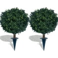 Artificial Boxwood Ball Bush 27" Tree UV Resistance Rated with Spike ...