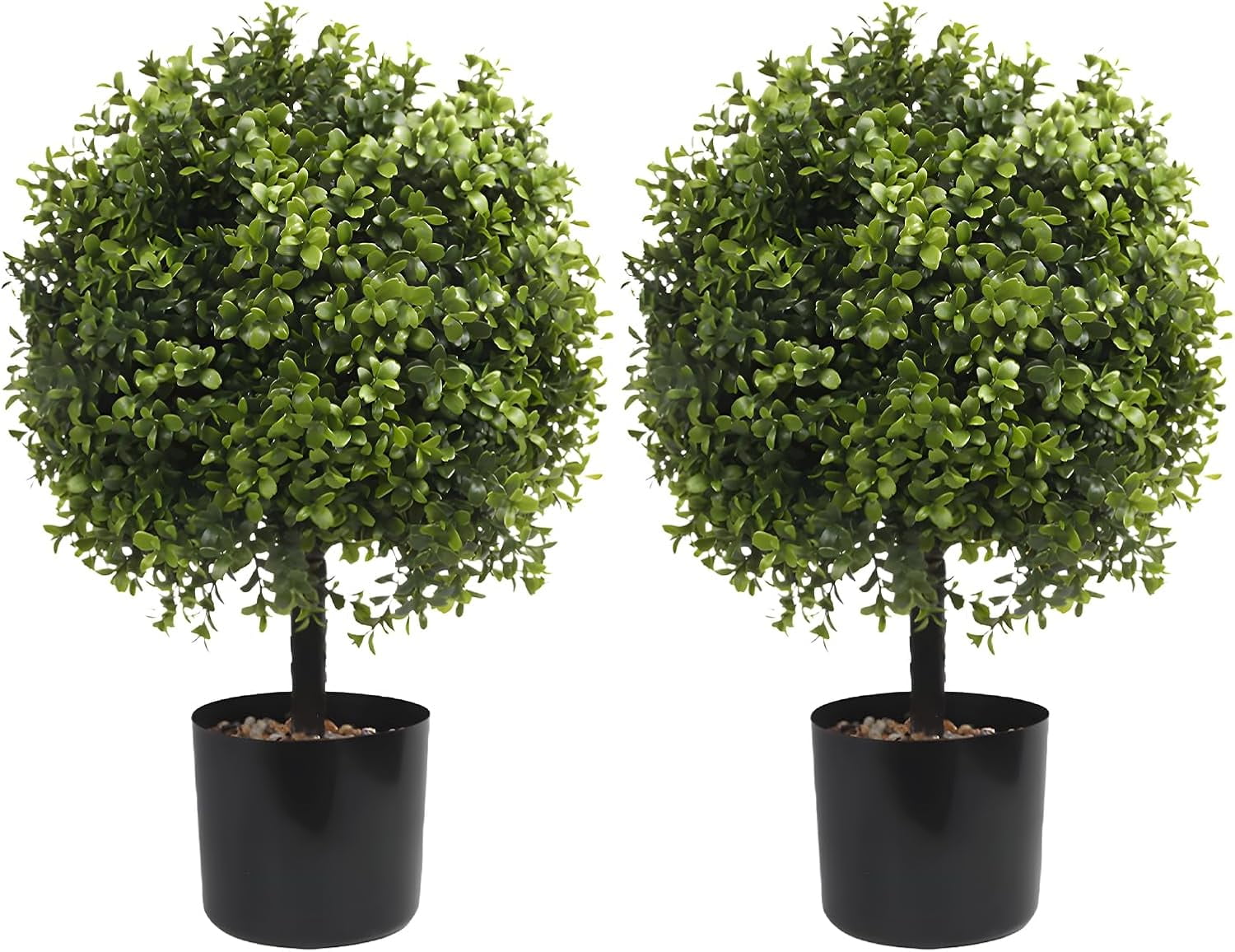 Artificial Boxwood Ball Faux Boxwood, Set of 2 UV Resistant Real Touch ...