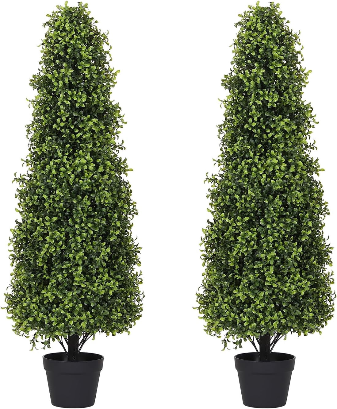 Artificial Boxwood Faux Plants Outdoor Topiary Trees Realistic Cone ...