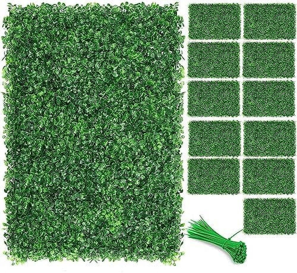 Artificial Boxwood Hedge Panels 24PCS Topiary Hedge Plant Faux Grass ...
