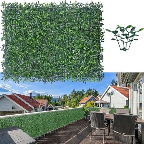 Artificial Boxwood Hedge Wall Panels, 24 X 16 in 12P UV-Anti Faux ...