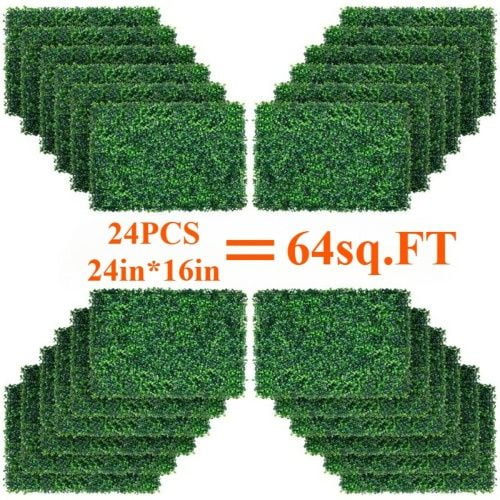 Artificial Boxwood Panel 12pcs Boxwood Hedge Wall Panels Artificial ...