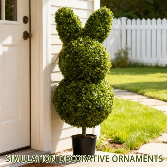 Artificial Boxwood Plants - UV-Resistant Rabbit-Shaped Topiary Trees ...