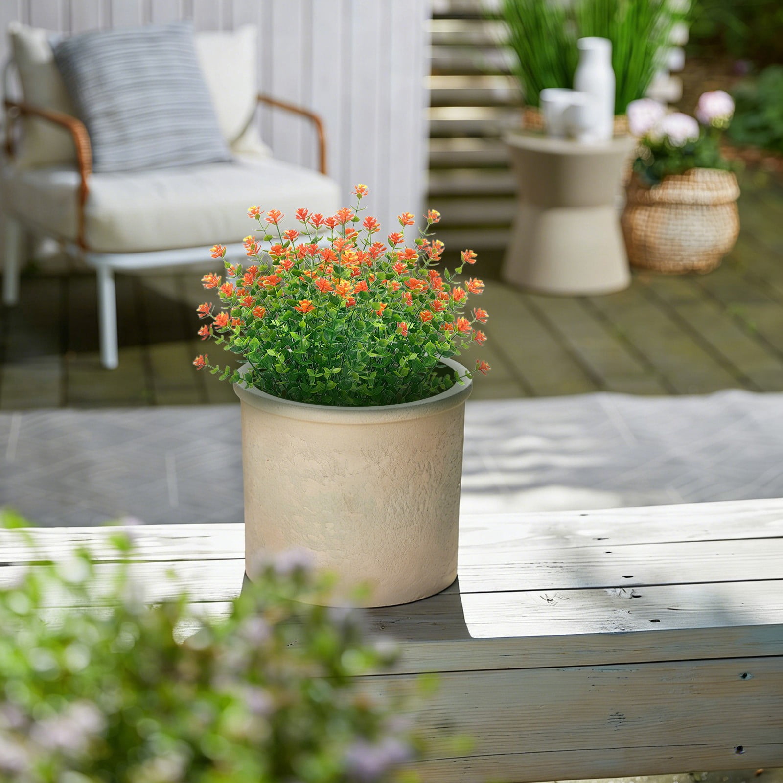 Artificial Boxwood Stems, Ngxiha 3Pc for Outdoors Unfading in The Sun ...