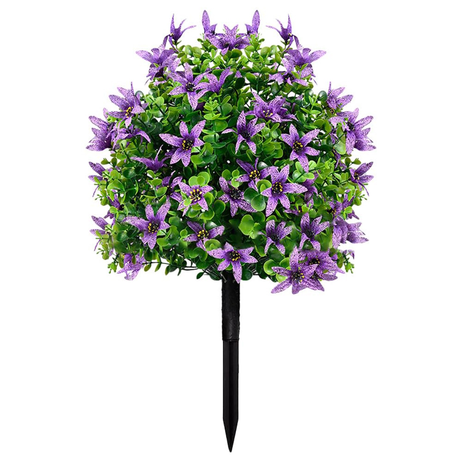 Artificial Boxwood Topiary Ball Bushes with Purple Flowers, Ongmies 24 ...