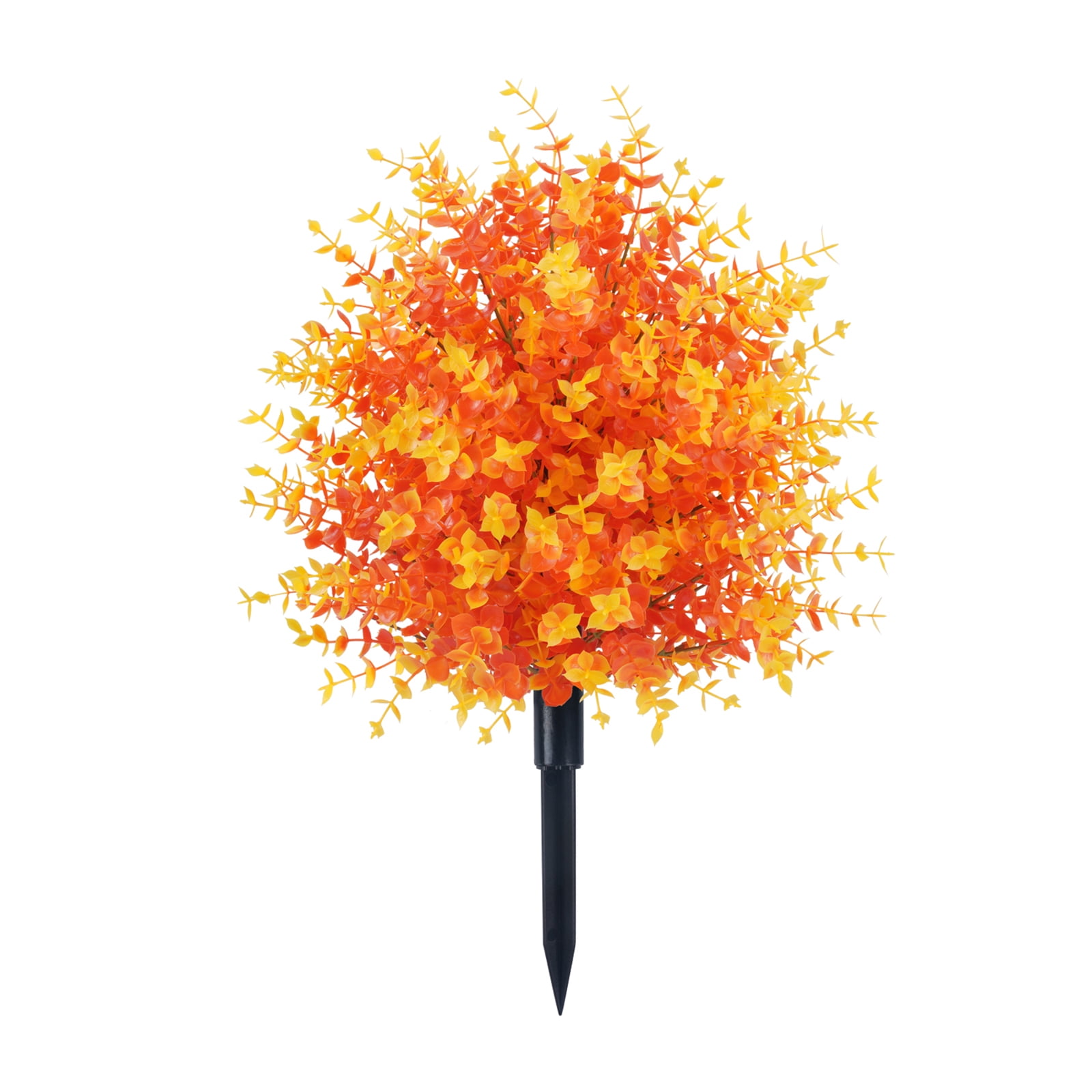Artificial Boxwood Topiary Ball with Fall Mums Flowers with Spikes for ...
