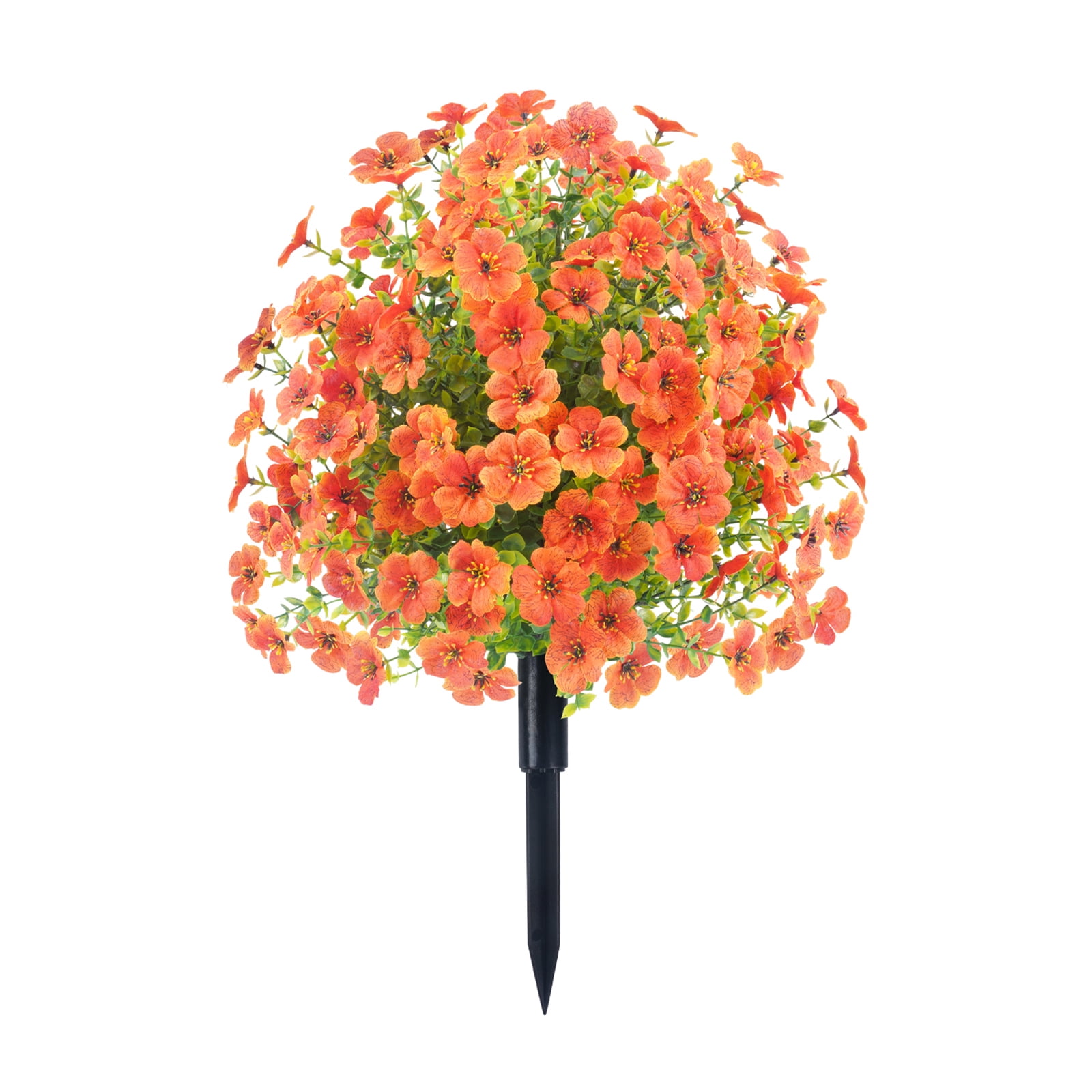 Artificial Boxwood Topiary Ball with Fall Mums Flowers with Spikes for ...