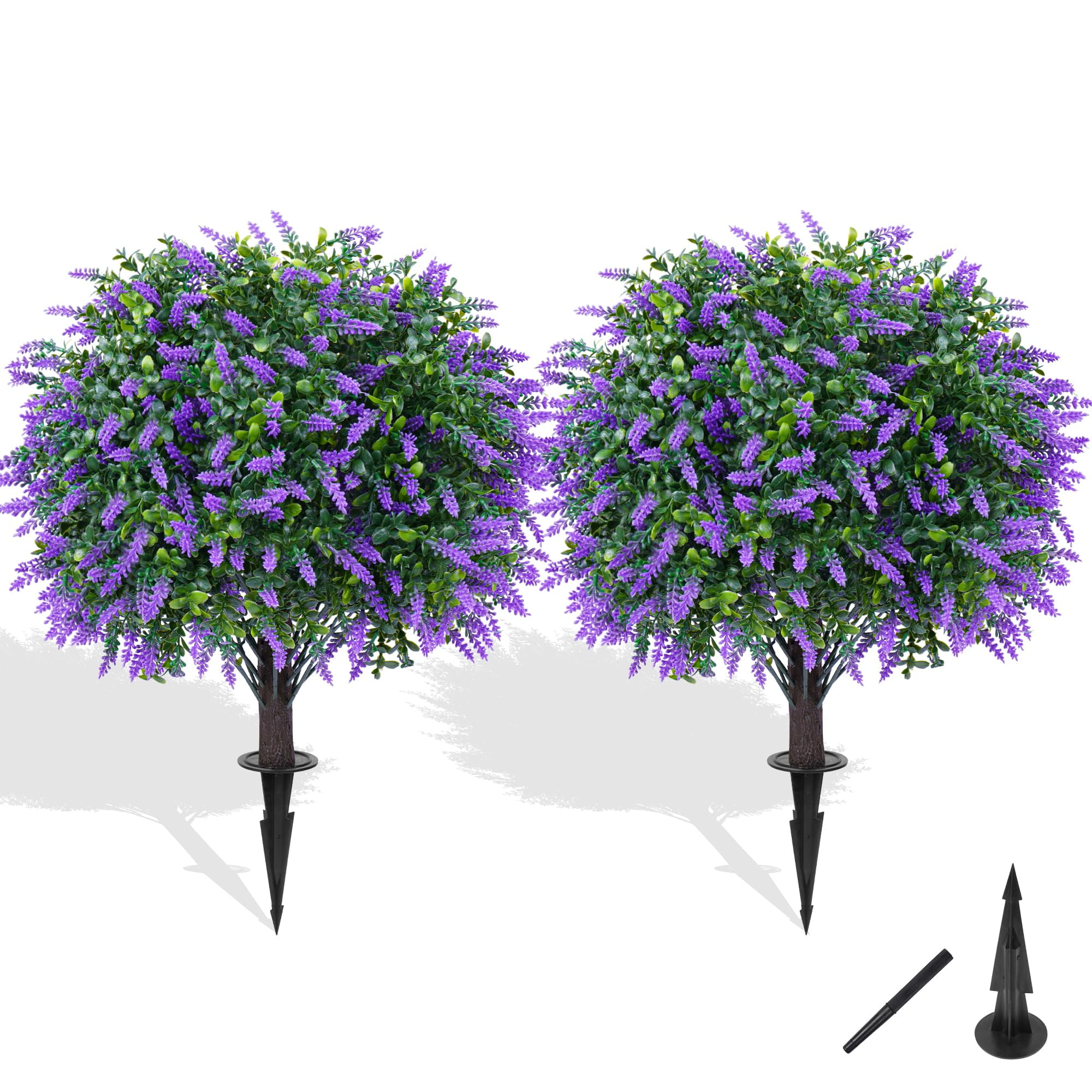 Artificial Boxwood Topiary Ball with Lavender, Set of 2 Artificial ...