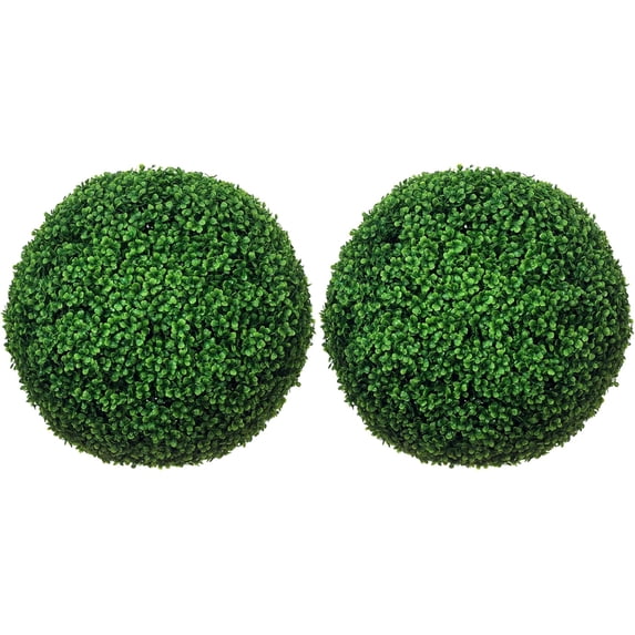 Artificial Boxwood Topiary Ball Set of 2 19.7 Inch Faux Plant, UV ...