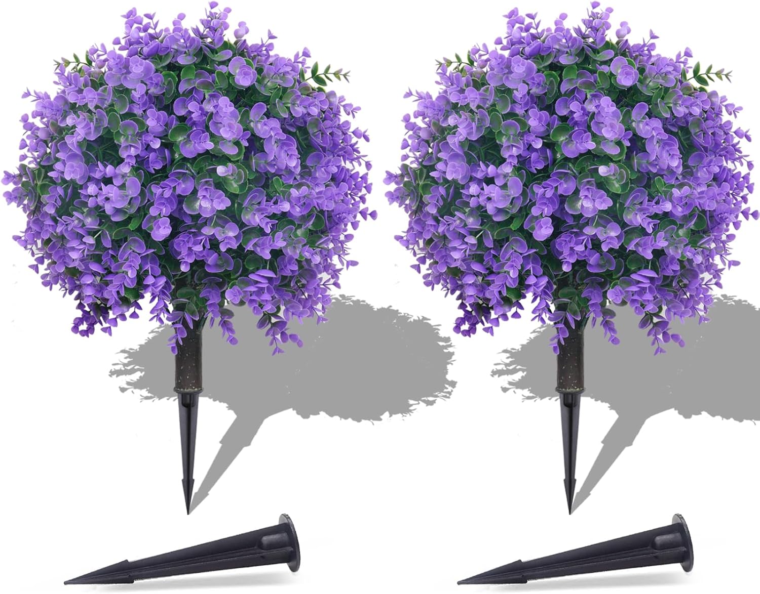 Artificial Boxwood Topiary Ball Trees with Ground Spike Set of 2 16 ...