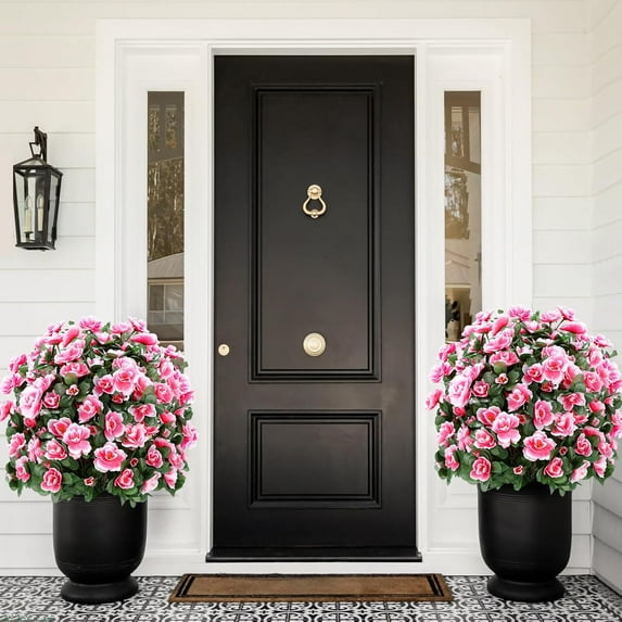 Artificial Boxwood Topiary Ball Trees with Ground Spikes Resistant Faux ...