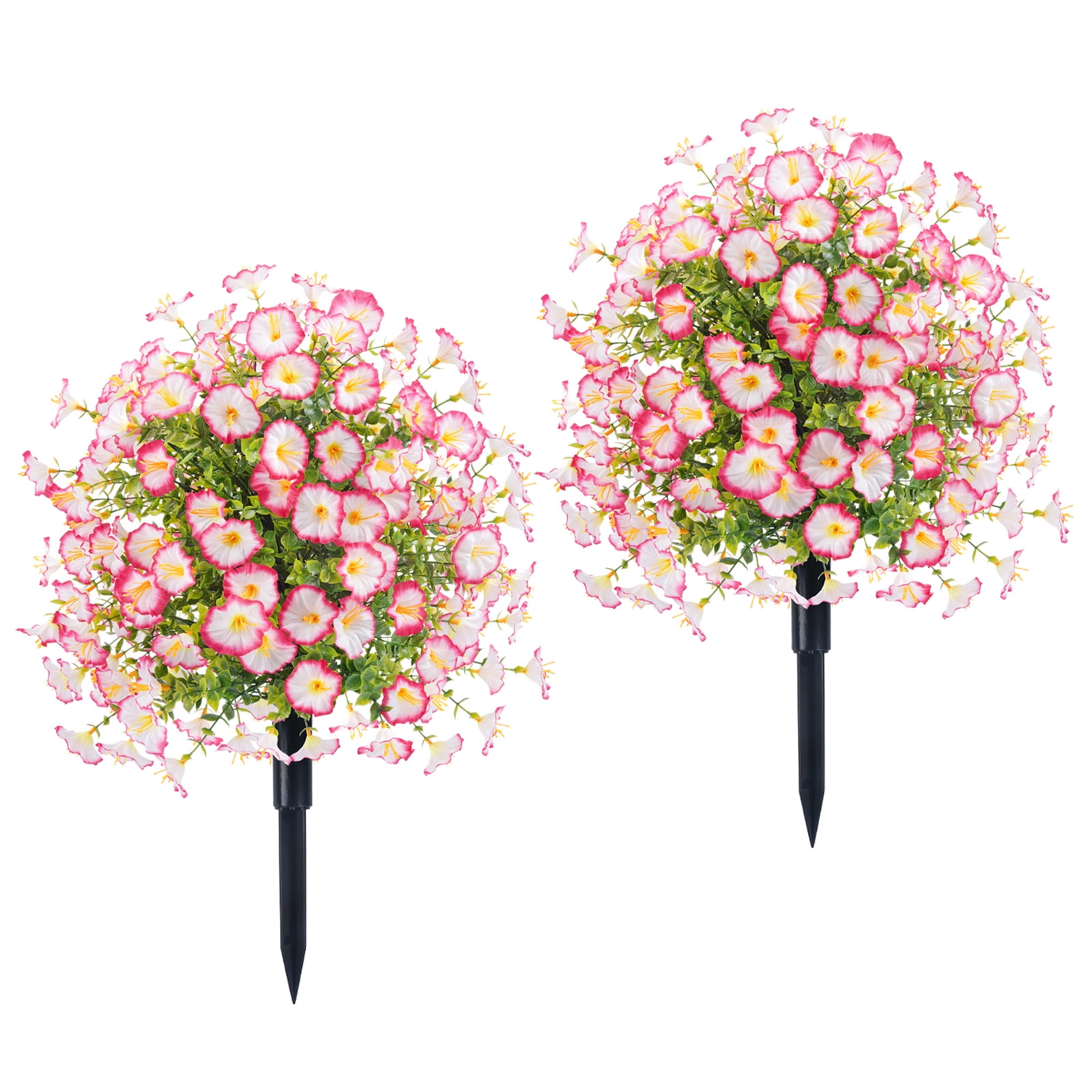 Artificial Boxwood Topiary Ball Trees with Morning Glory Flower, Faux ...