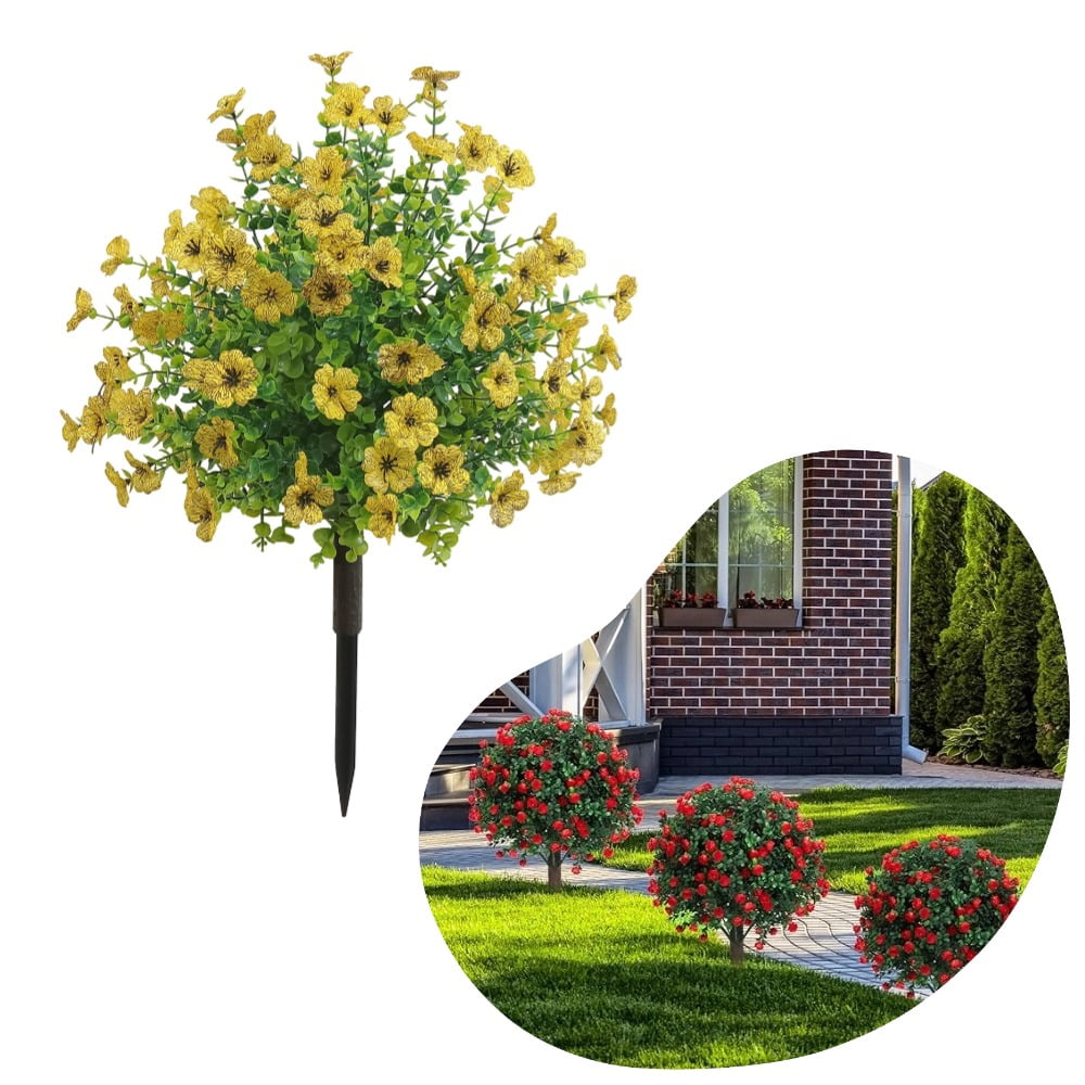 Artificial Boxwood Topiary Ball with Yellow Flowers | 23 Weather ...