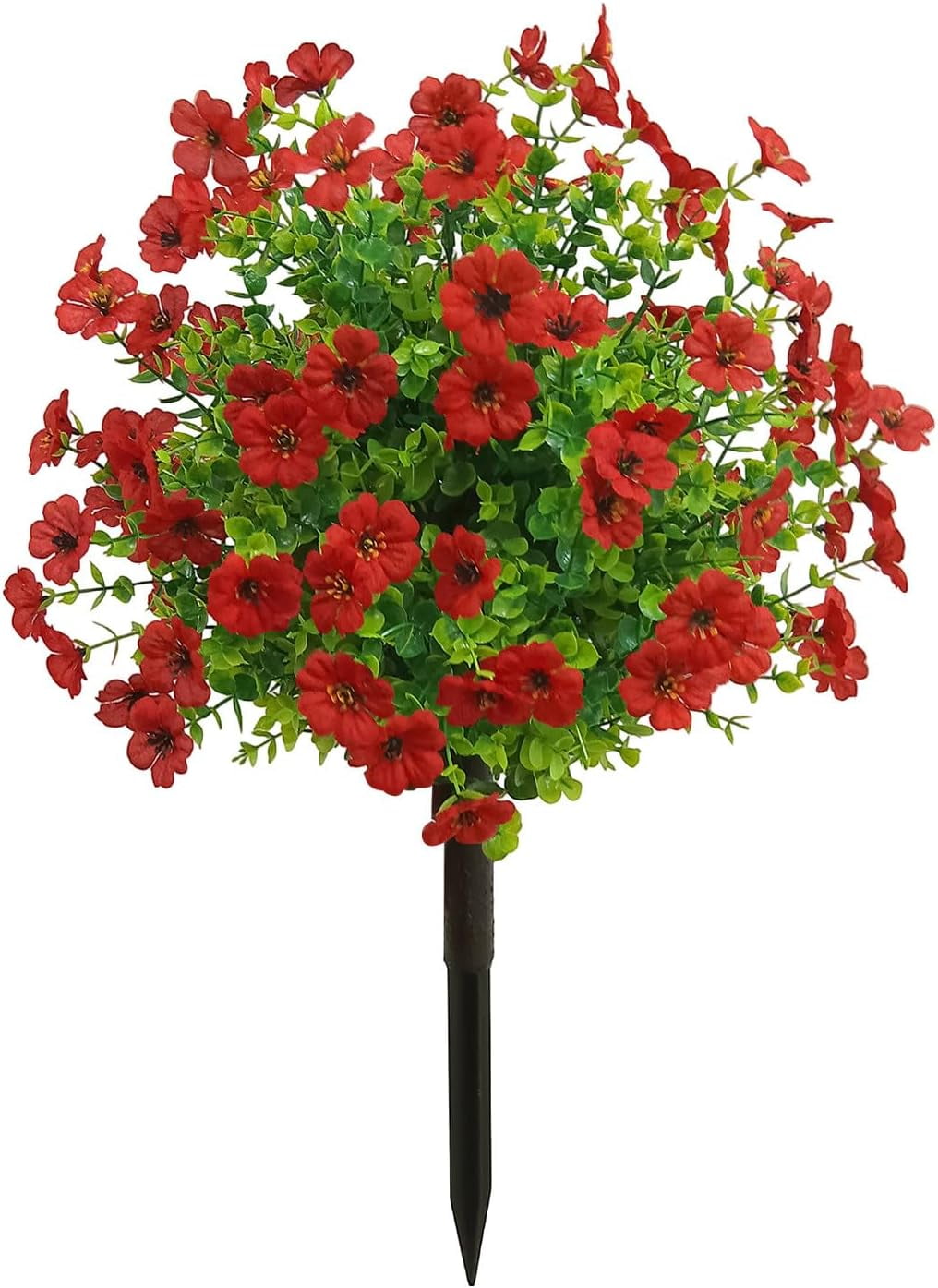 Artificial Boxwood Topiary Balls Trees with Red Flowers for Outdoor ...
