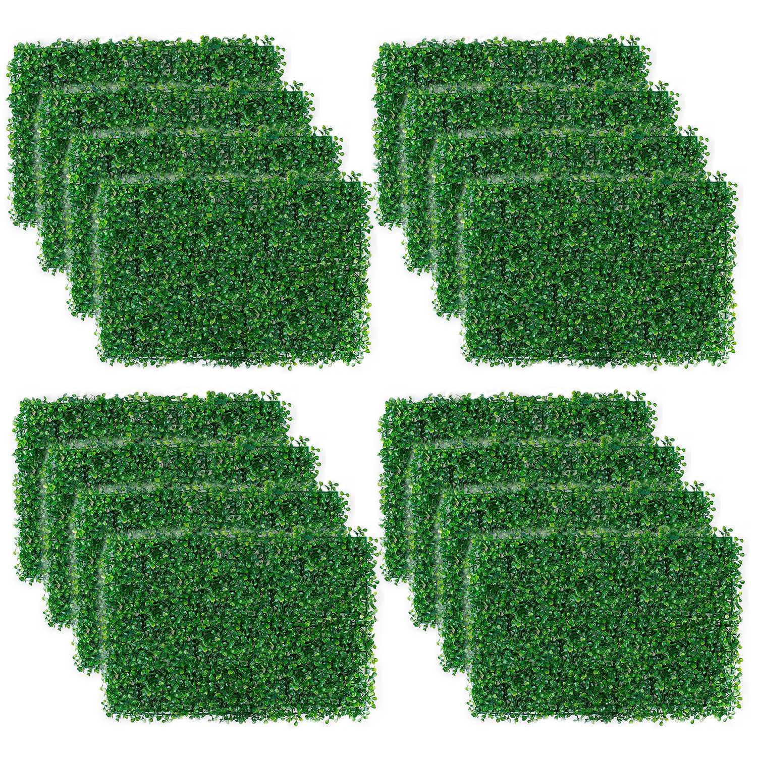 Artificial Boxwood Topiary Hedge Plant TeqHome Grass Backdrop Fence ...