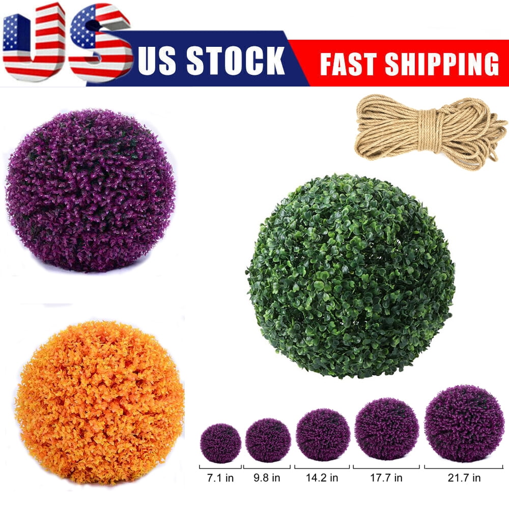 Artificial Boxwood Topiary Plant Balls Round Plastic Hanging Grass Ball ...