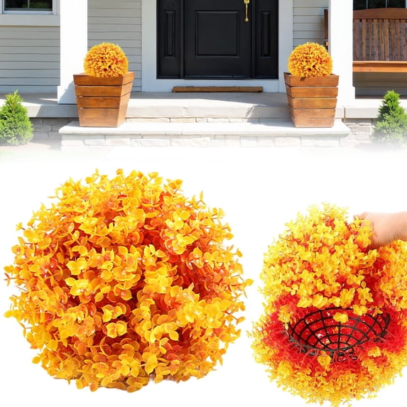 Artificial Boxwood Topiary Plant Lifelike Faux Greenery Ball For ...