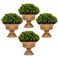 Artificial Boxwood Topiary Trees,4Pack Mini Fake Greenery Plants for ...