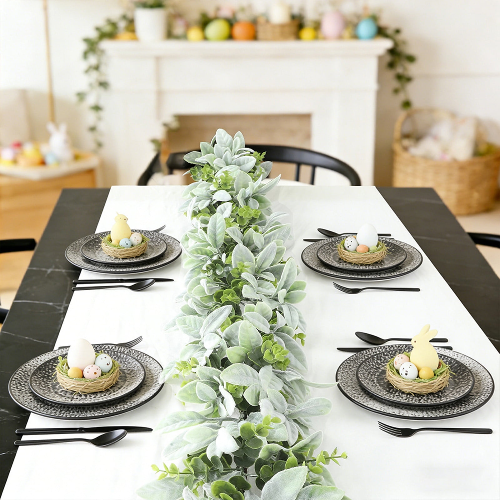 Artificial Bunny Ear Eucalyptus Vine Garland | 6-Foot Faux Greenery ...