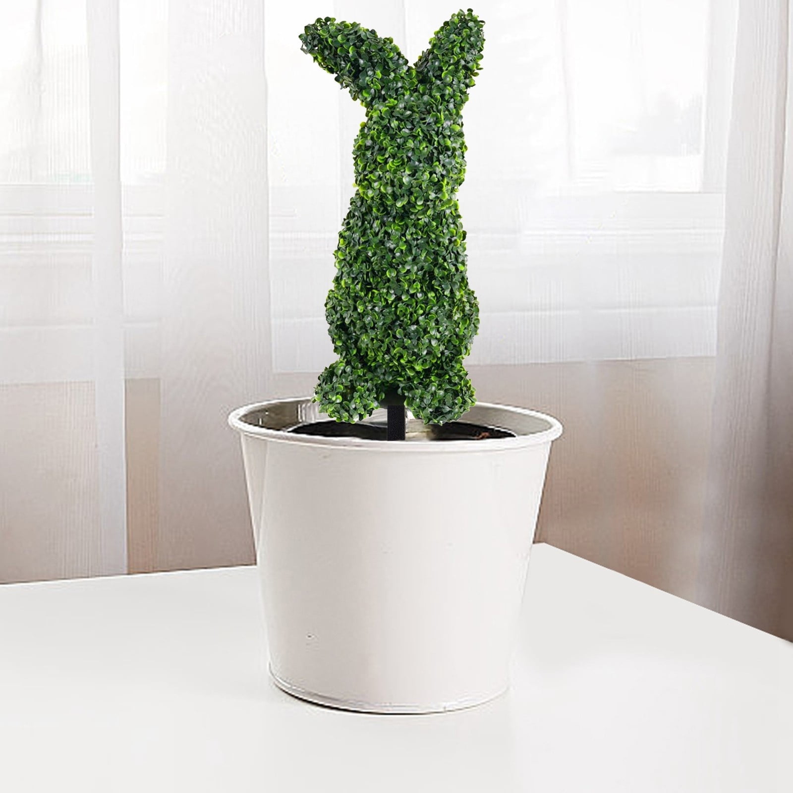 Artificial Bunny Shape Boxwood Topiary with Spike, Easter Rabbit ...