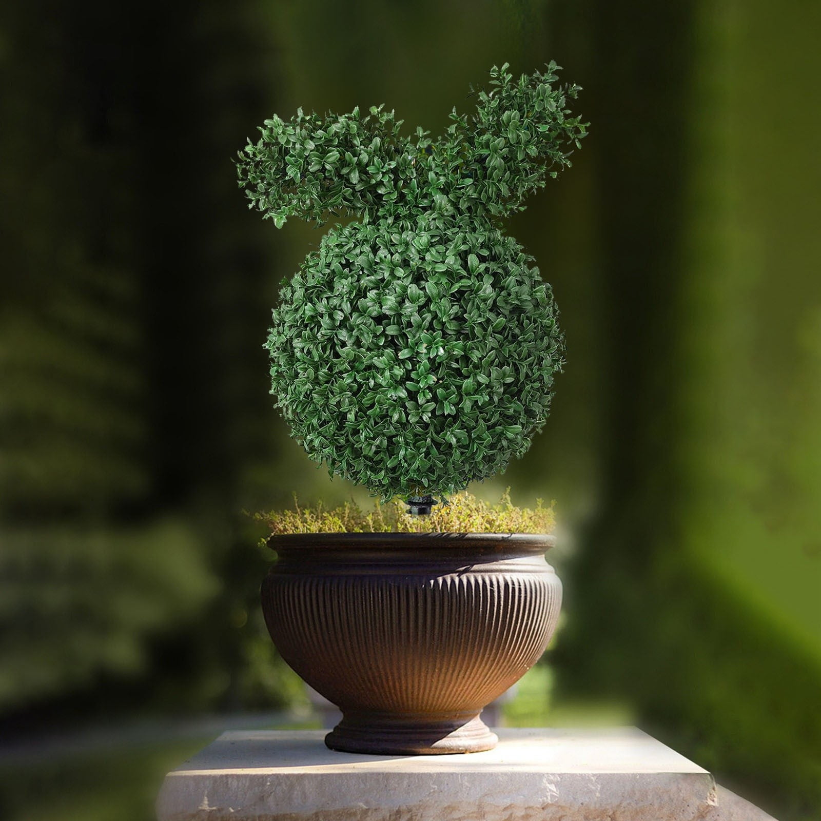 Artificial Bunny Shape Boxwood Topiary with Spike, Easter Rabbit ...