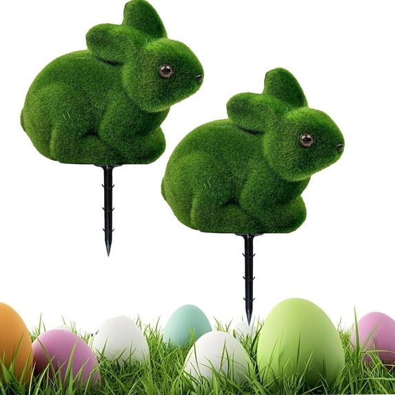 Artificial Bunny-Shaped Topiary Double Ball Tree Pot UV-Resistant ...