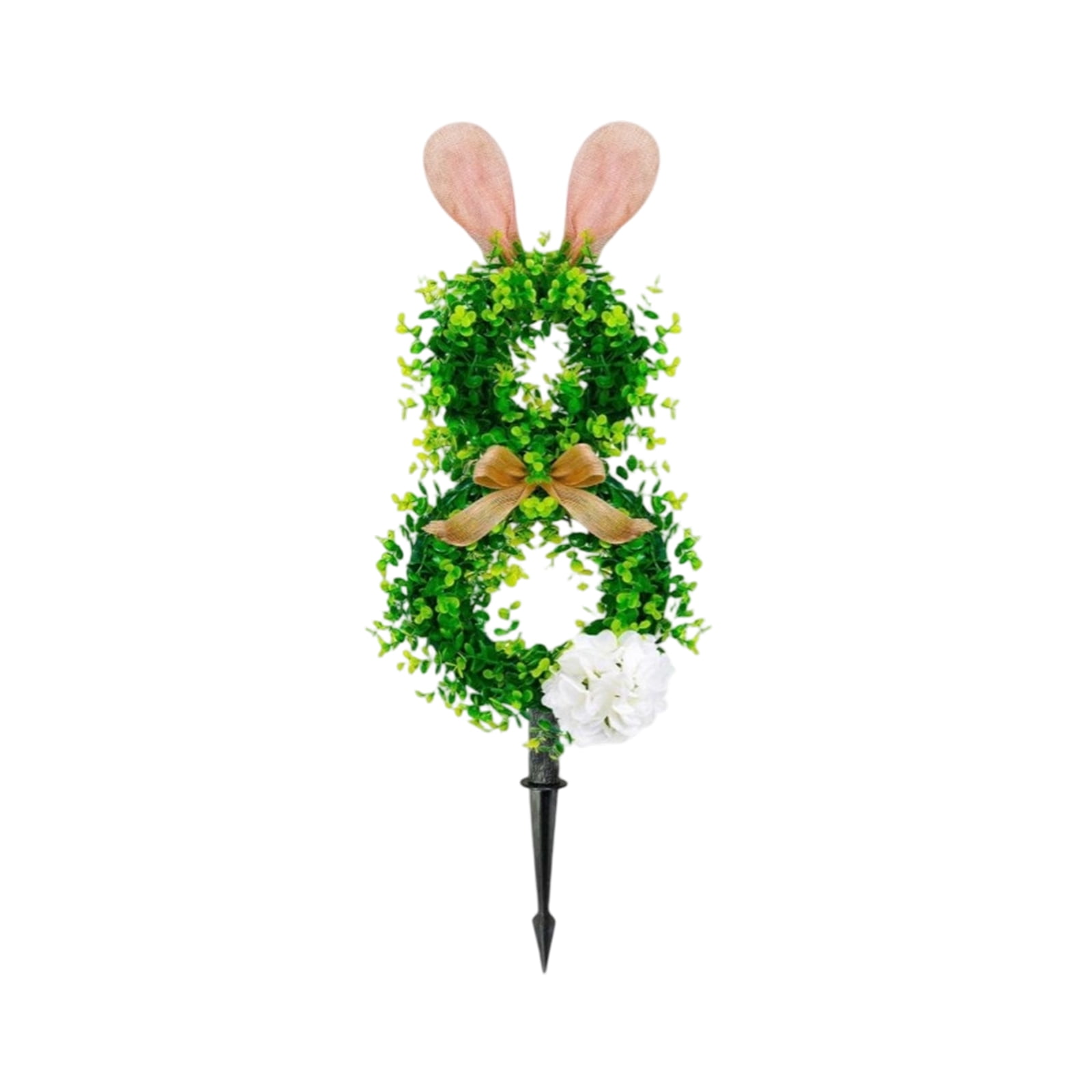 Artificial Bunny-Shaped Topiary Tree with Ground Spike 19.6inch Fake ...