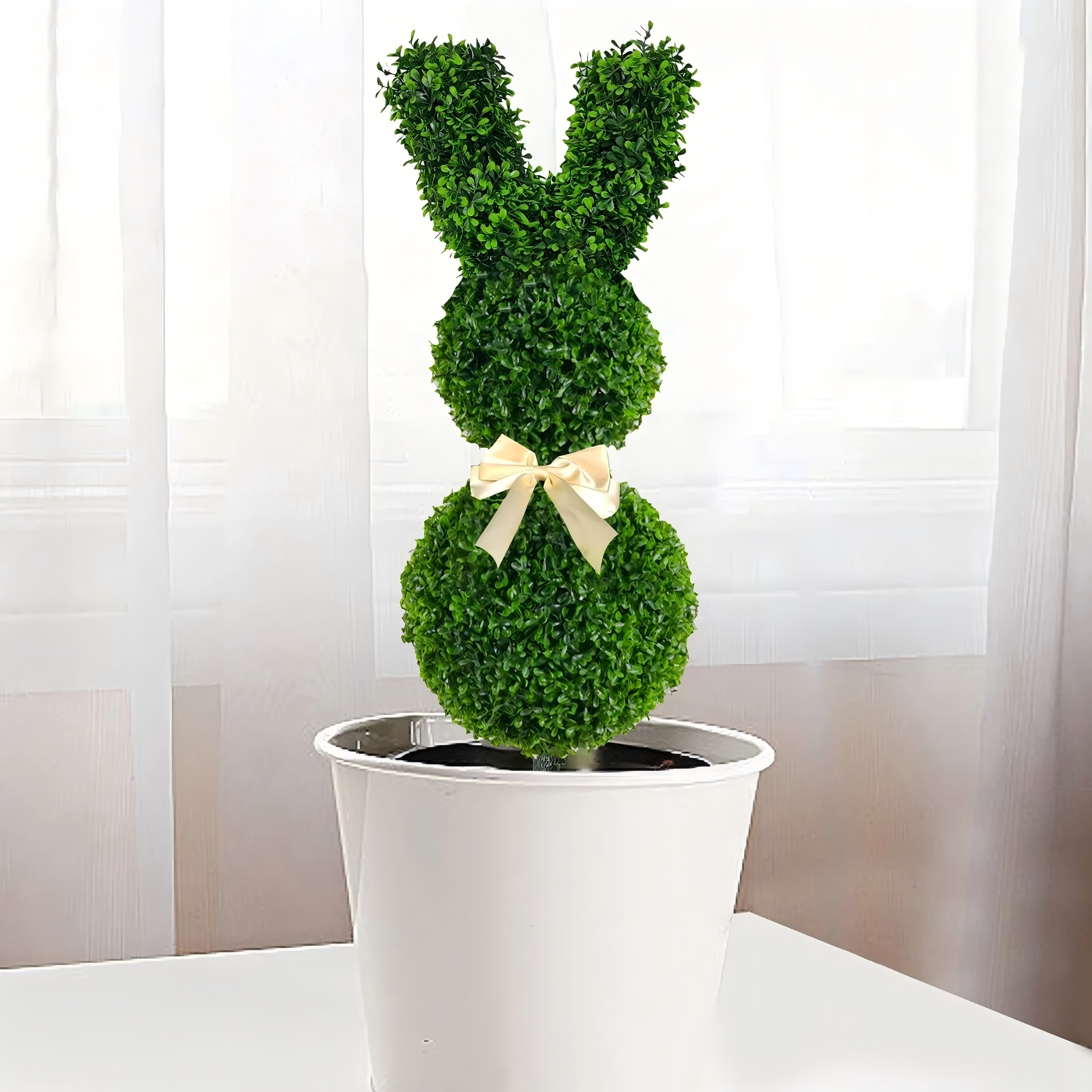 Artificial Bunny Topiary Outdoor - Rabbit Shaped Topiary Trees, Easter ...