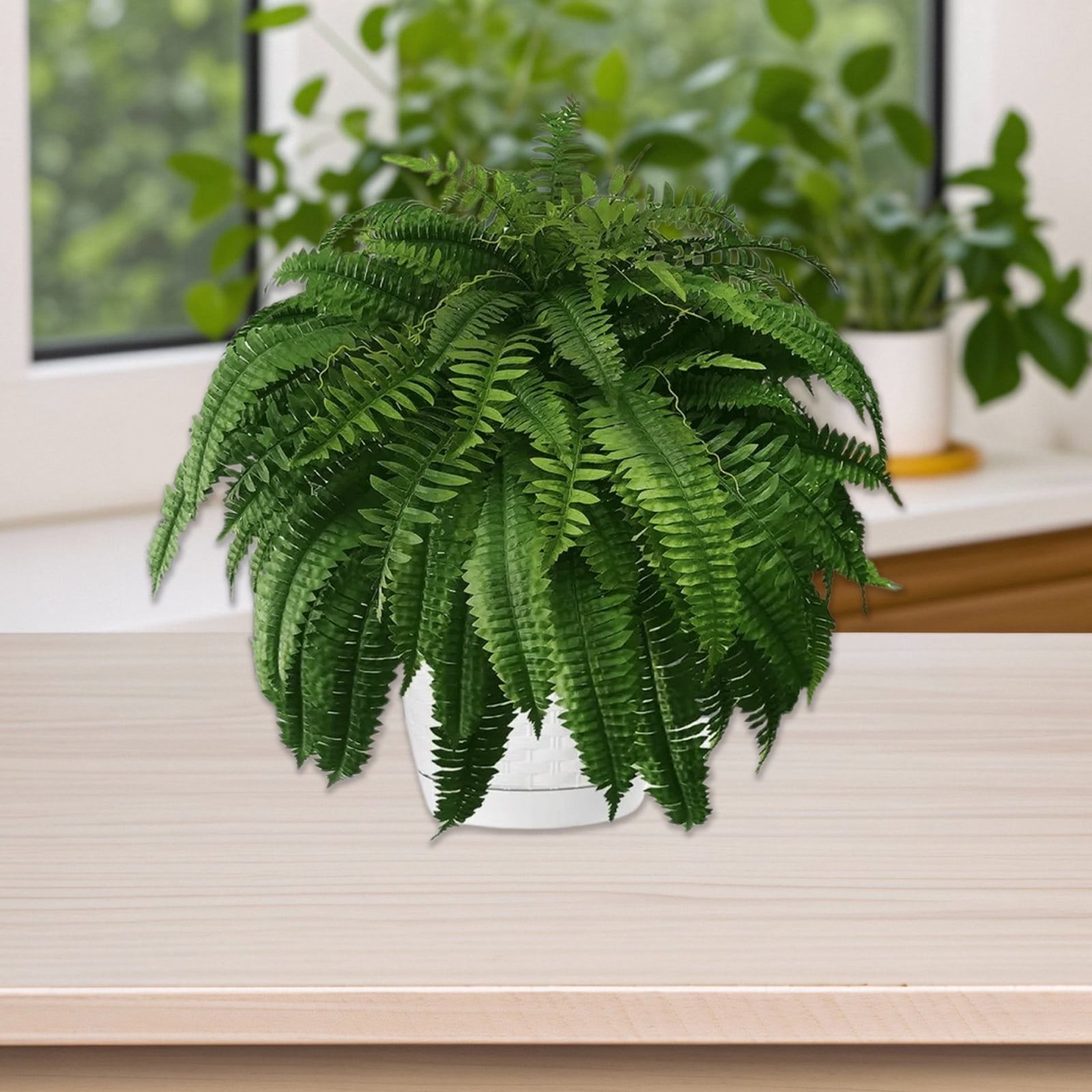 Artificial Bush Plants Large, Artificial Boston Ferns with 39 Fronds ...