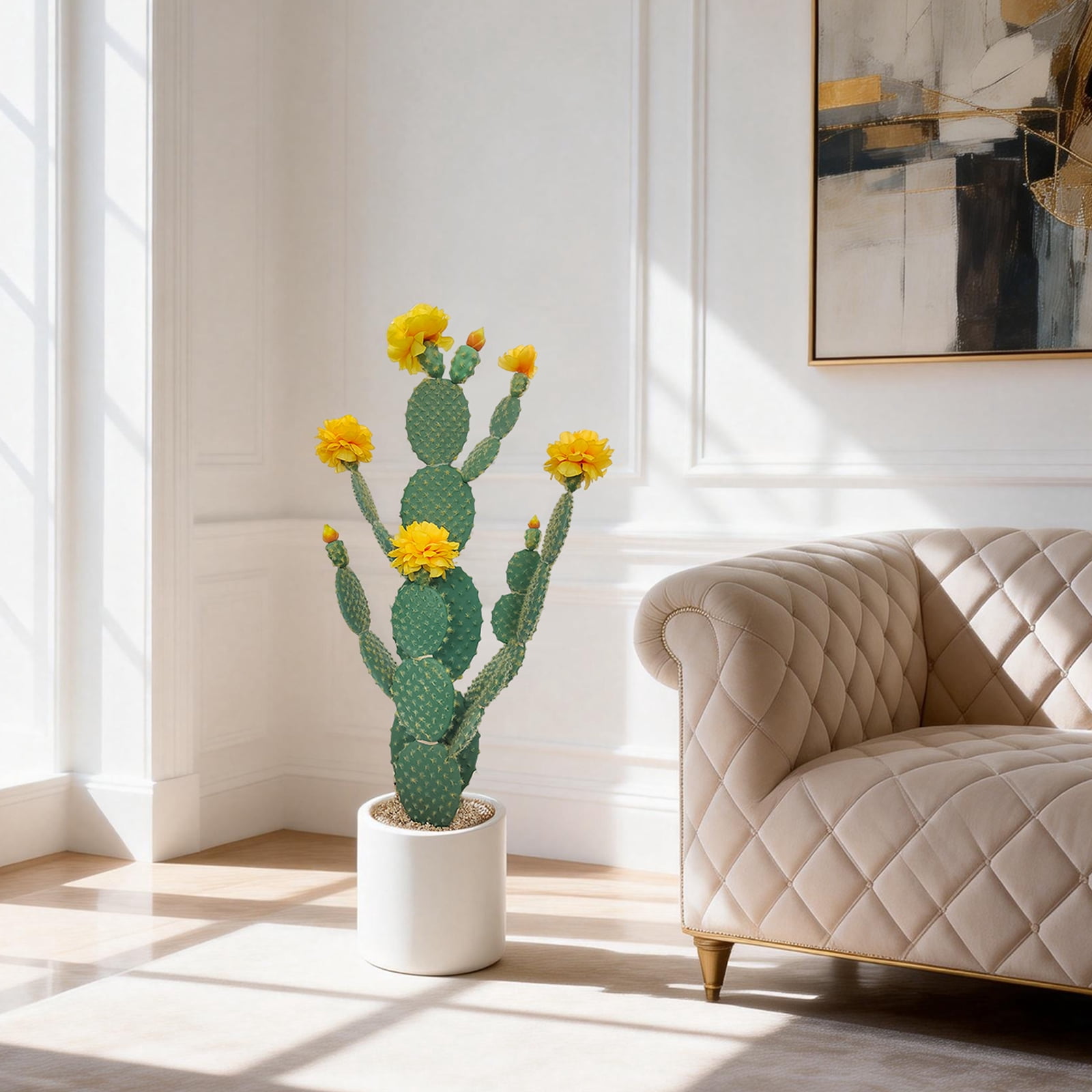 Artificial Cactus Plant, Tall UV Resistant Faux Cactus Plant, Realistic ...