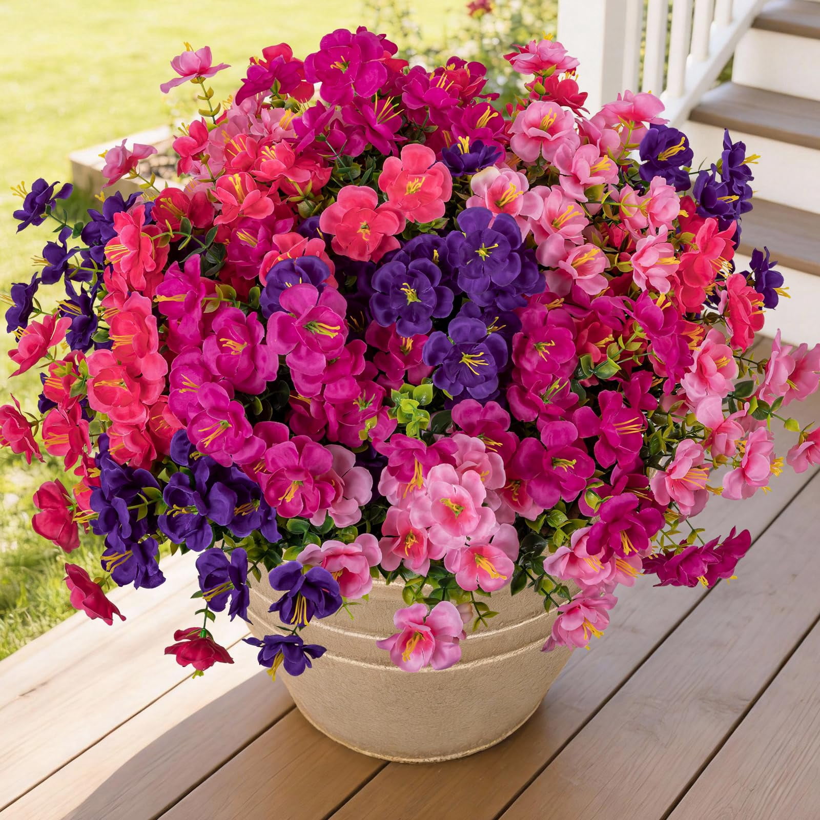 Artificial Camellia Flowers, Purple/Magenta/Rose Red/Pink, Outdoor UV ...