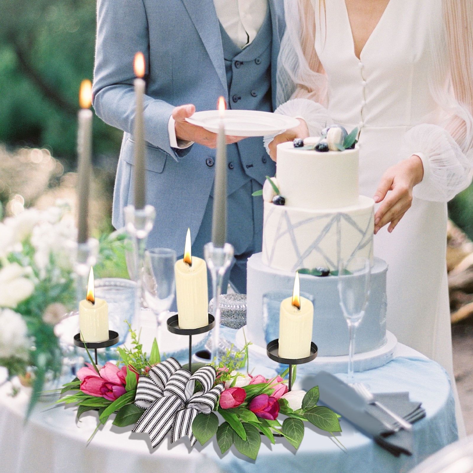 Artificial Candle Holders, Tulip Wedding Centerpiece Featuring Elegant ...