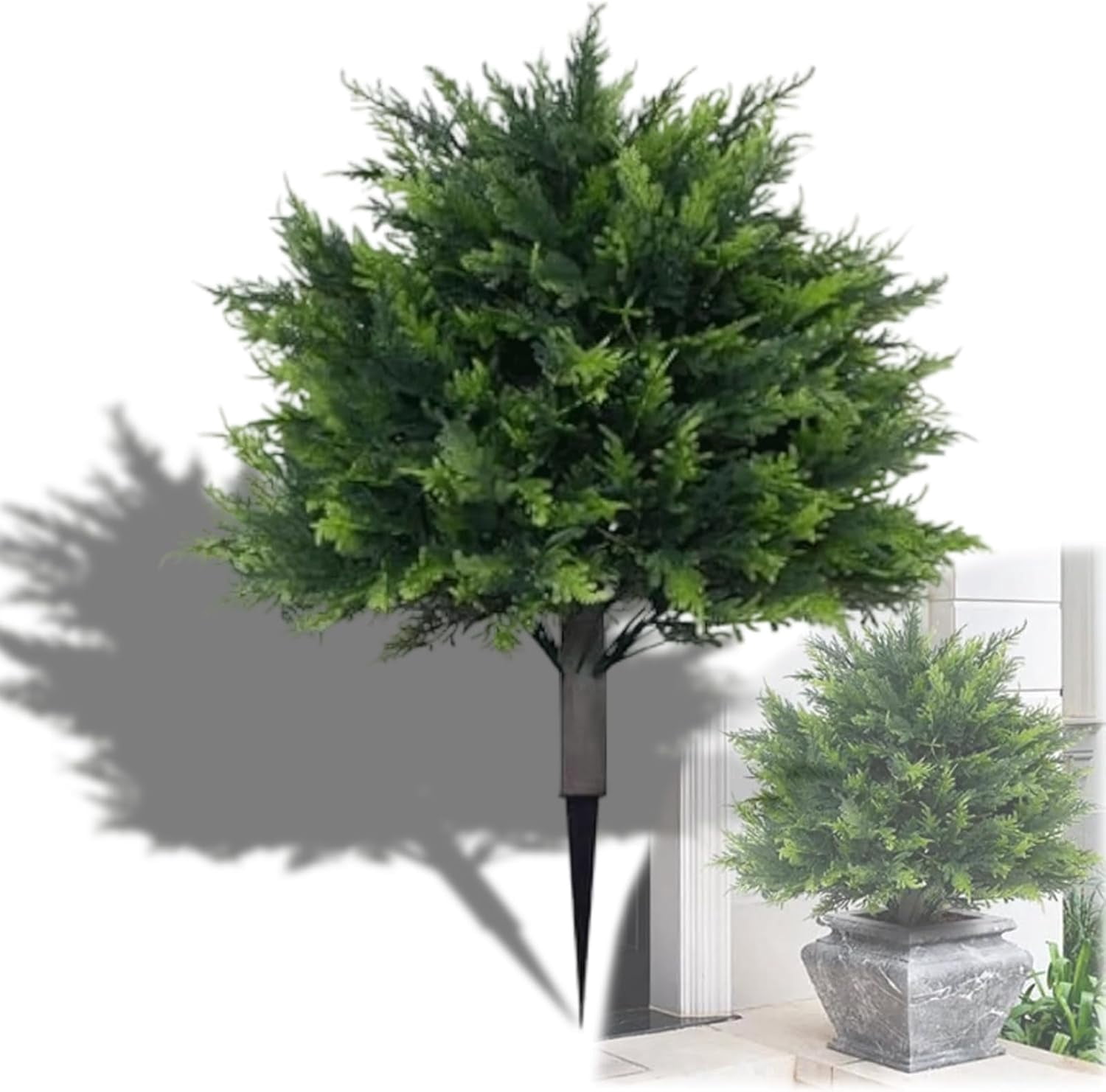 Artificial Cedar Bush Planter Filler for Large Outdoor Pots, Faux Porch ...