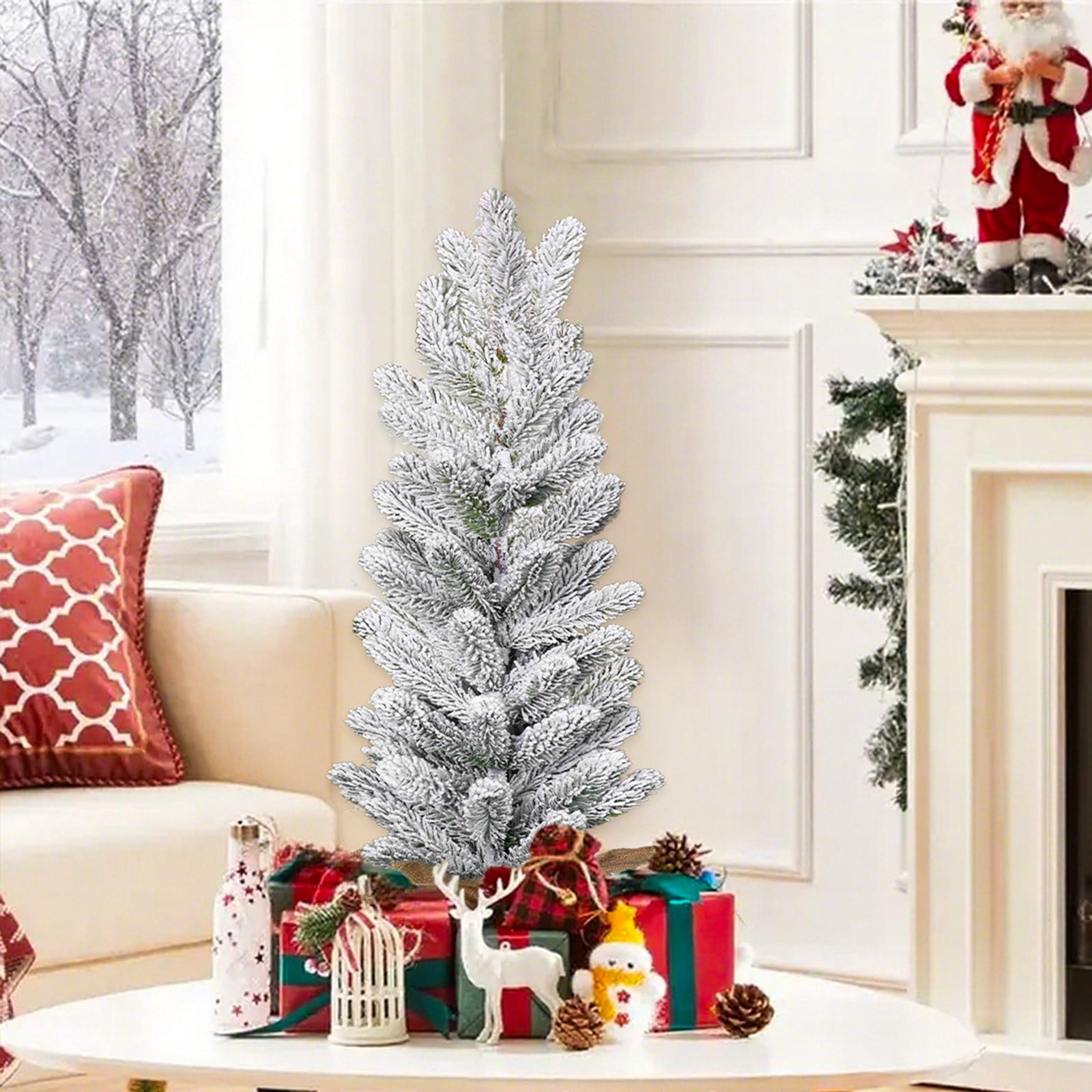 Artificial Cedar Christmas Tree Decoration – 33" Small Faux Cedar Tree ...