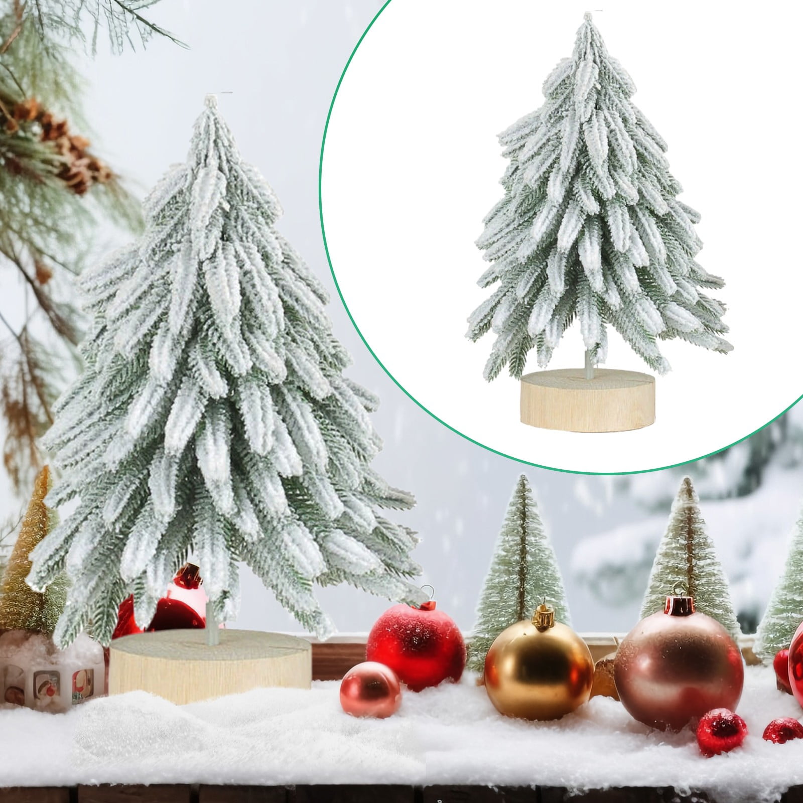 Artificial Cedar Decorative Christmas Tree Ornaments With A Round ...
