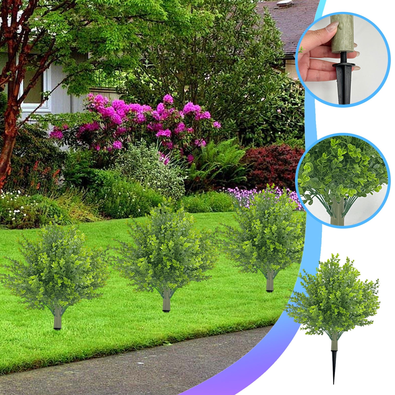 Artificial Cedar Topiary Ball Tree | Faux Outdoor Shrub with Ground ...