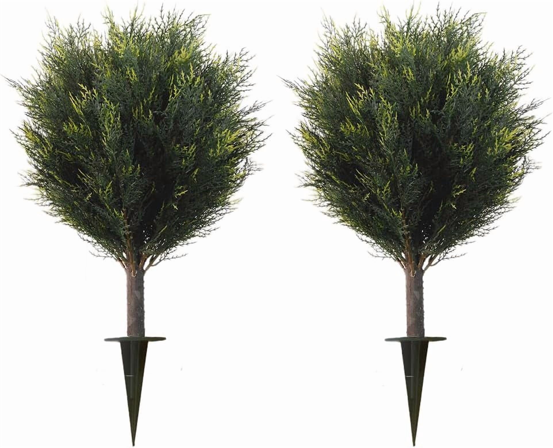 Artificial Cedar Topiary Shrub UV-Proof Leaves Potted Artificial Shrubs ...