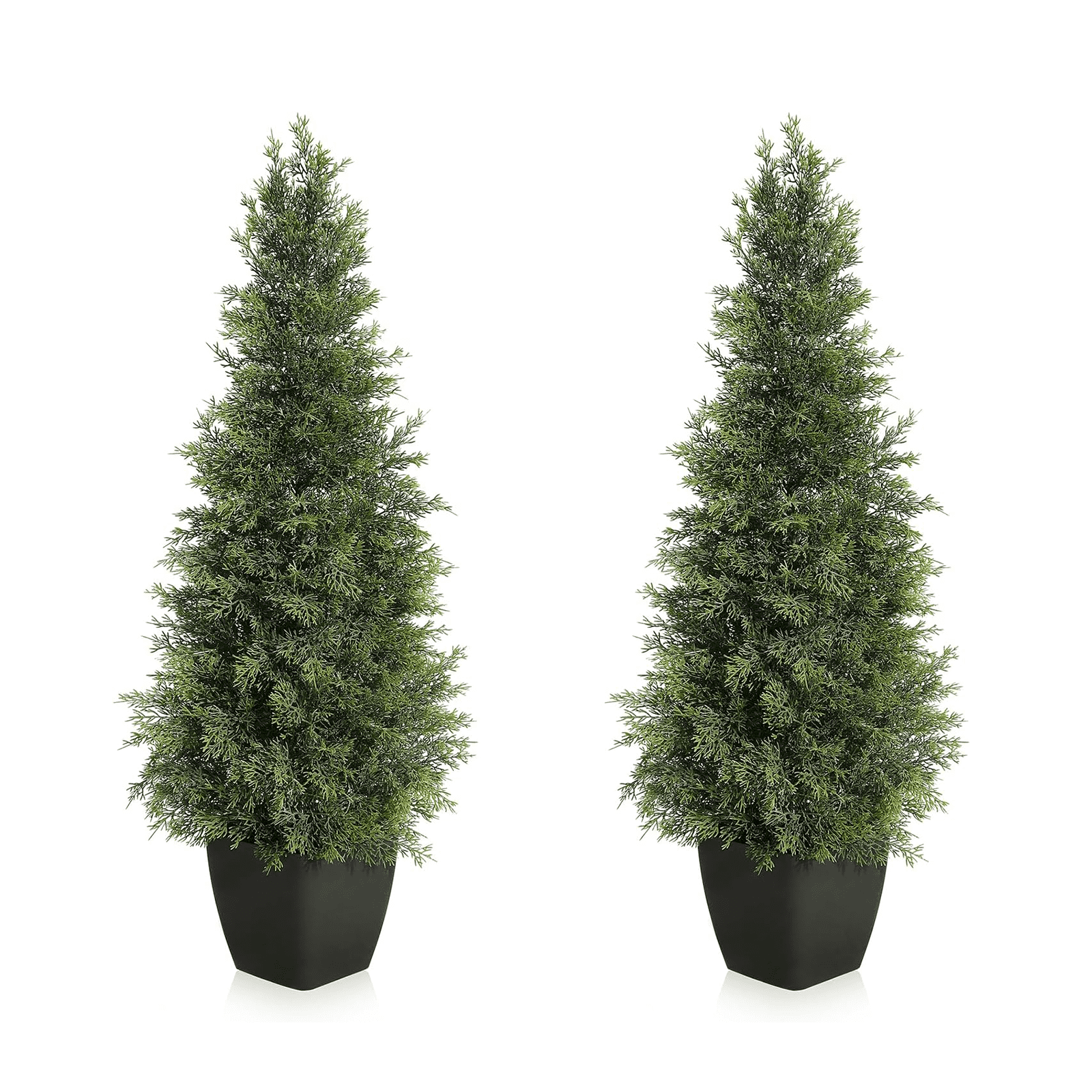 Artificial Cedar Topiary Tree for Outdoor,48 inch Tall Faux Cedar Trees ...