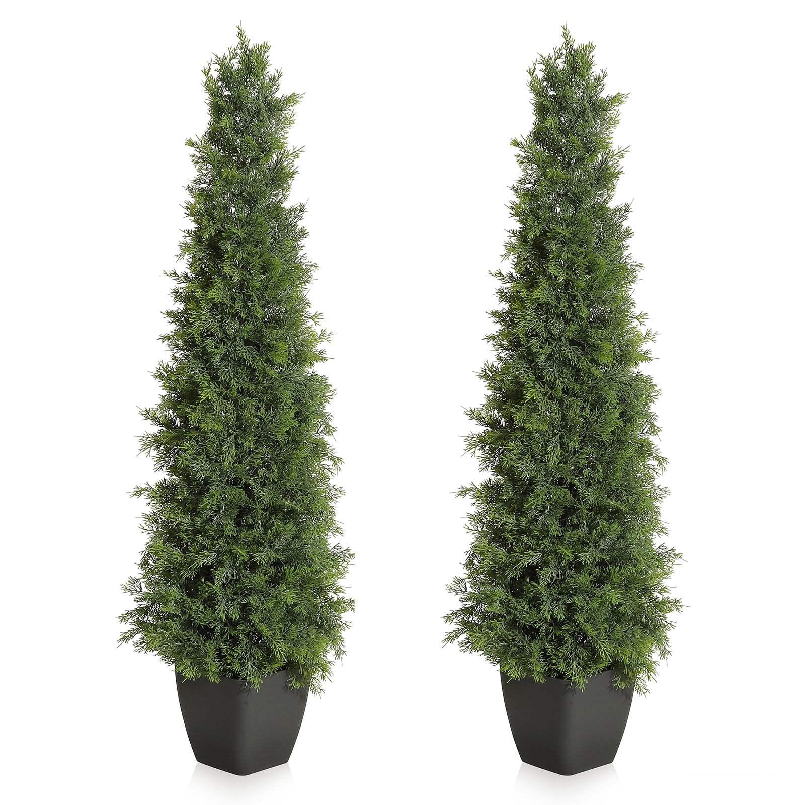 Artificial Cedar Topiary Tree for Outdoor,4FT Tall Faux Cedar Pine ...