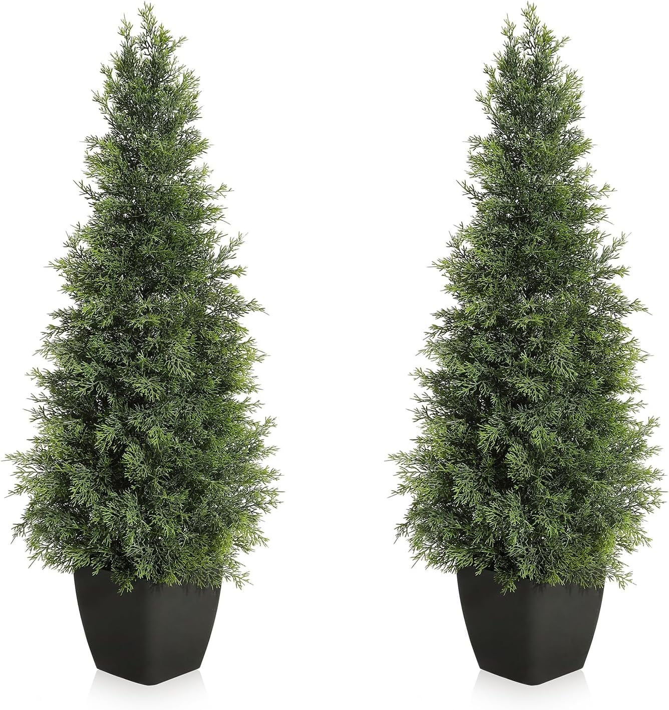 Artificial Cedar Topiary Tree for Outdoor,59 inch Tall Faux Cedar Pine ...