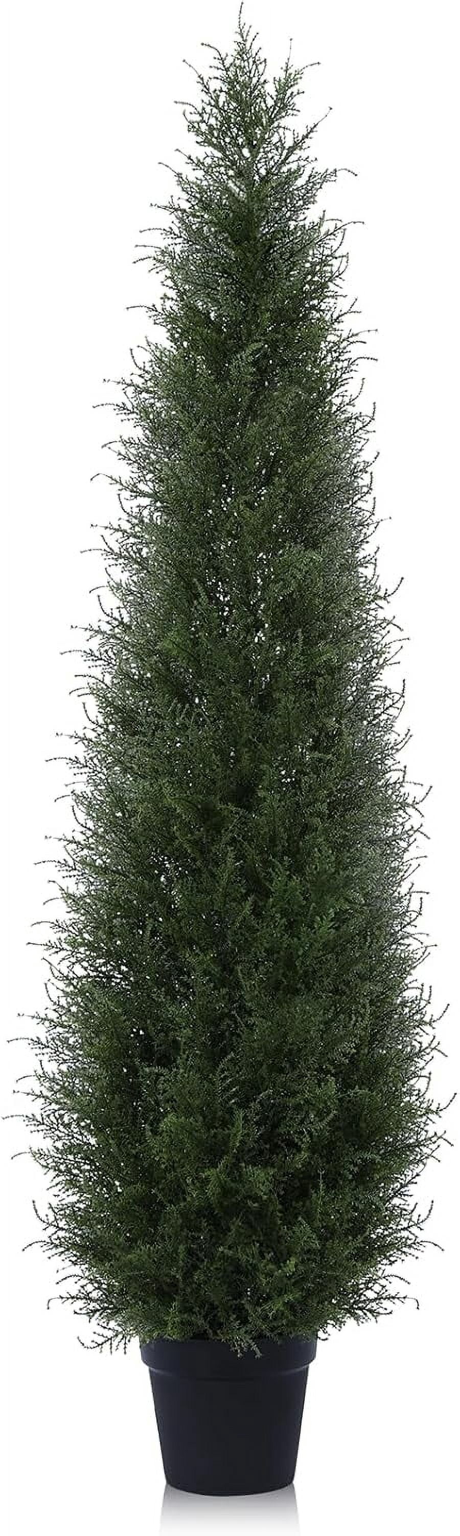 Artificial Cedar Topiary Tree for Outdoor,5FT Tall Faux Cedar Pine ...