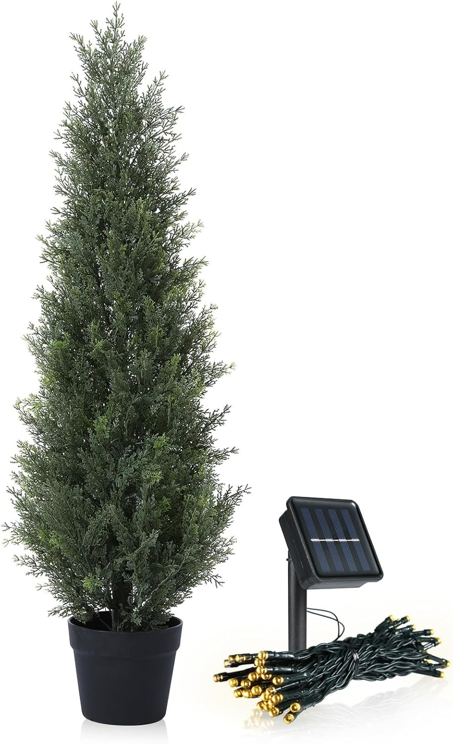 Artificial Cedar Topiary Trees for Outdoors 3ft Fake Cypress Plants ...