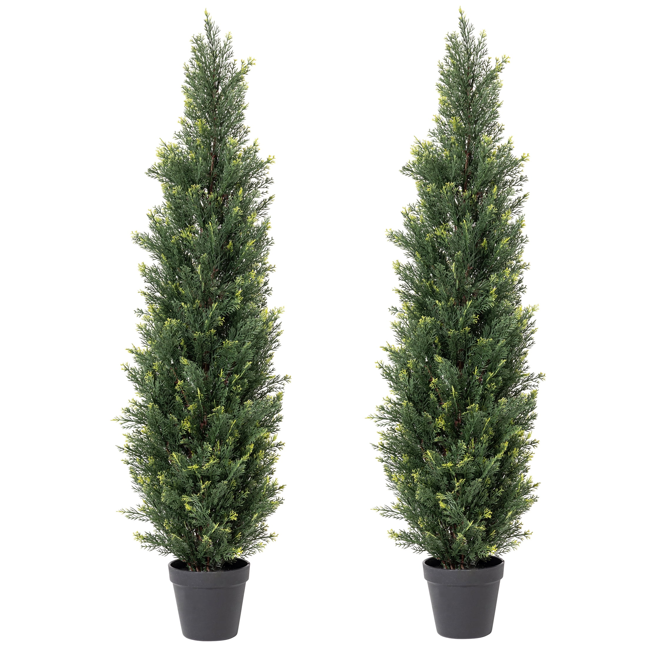 Artificial Cedar Tree 2 Pack 3 ft Outdoor Artificial Topiary Cedar ...