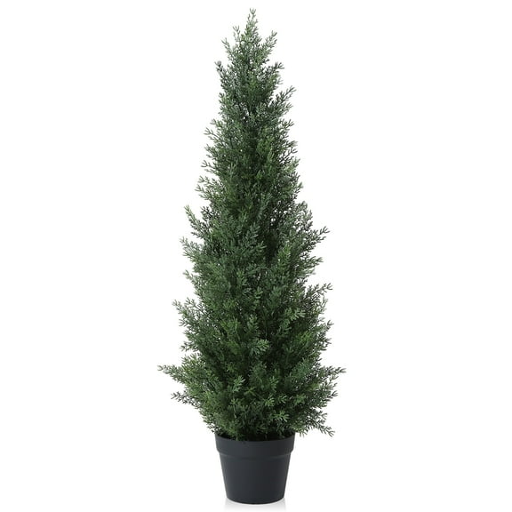 Artificial Cedar Tree 2 Pack 23.6" Outdoor Artificial Topiary Cedar ...