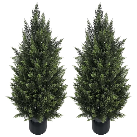 Artificial Cedar Topiary Trees 5 FT Outdoor Faux Cedar Tree Evergreen ...