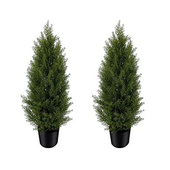 4ft Artificial Cedar Topiary Trees for Outdoor Front Porch Door 4 Feet ...