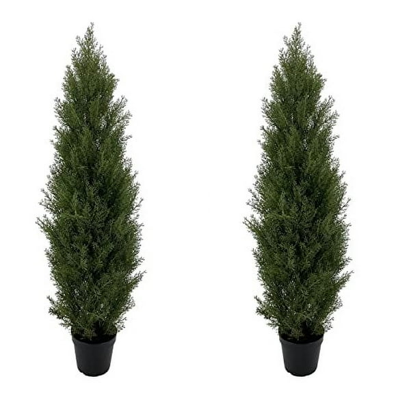 3FT Artificial Cedar Topiary Trees for Outdoors, UV Resistant Fake ...